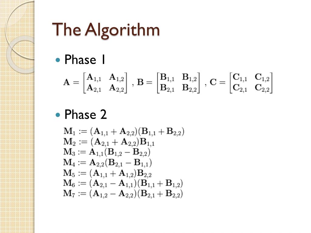 PPT Strassen Matrix Multiplication Algorithm PowerPoint Presentation