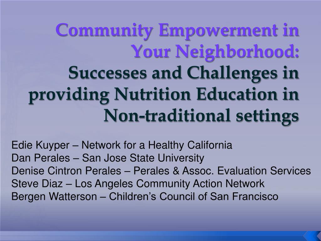 PPT - Edie Kuyper – Network for a Healthy California Dan Perales – San ...