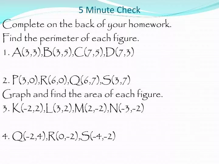 PPT - 5 Minute Check PowerPoint Presentation, free download - ID:2668397