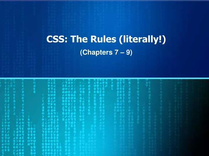PPT - CSS: The Rules (literally!) PowerPoint Presentation, free ...