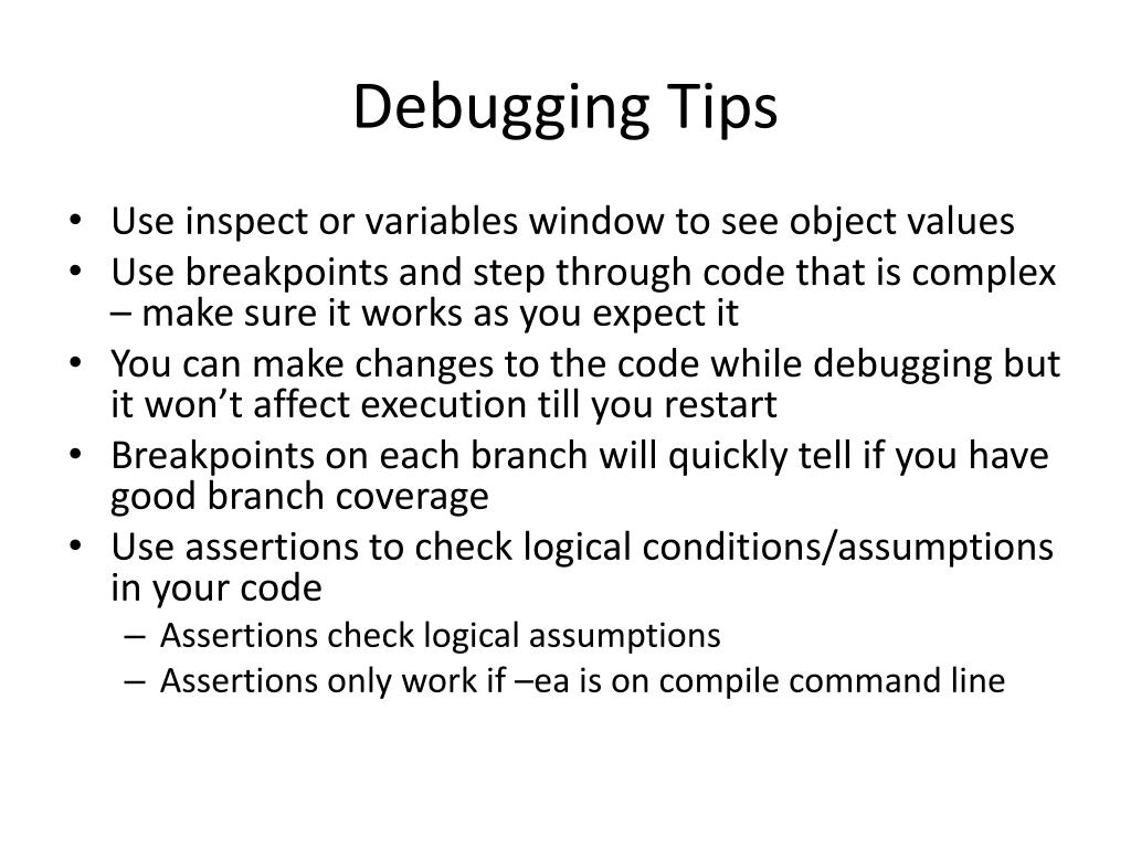 Ppt Testing And Debugging Pt2 Intro To Complexity Powerpoint Presentation Id2669681