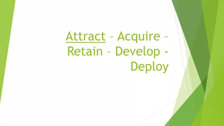 PPT - Attract – Acquire – Retain – Develop - Deploy PowerPoint ...