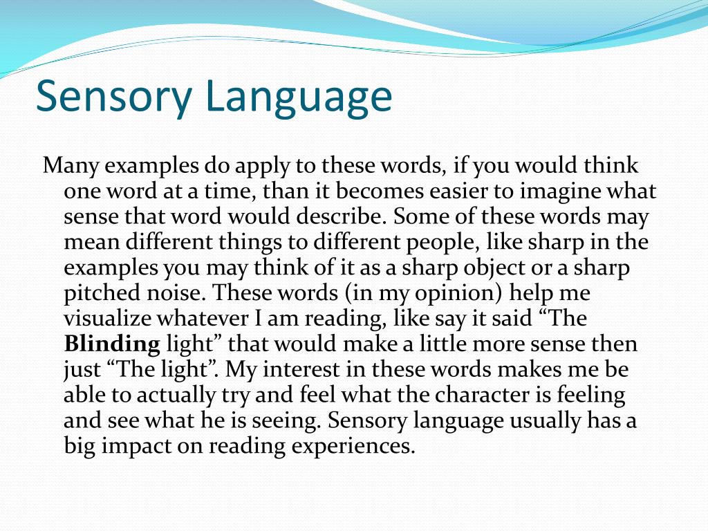 PPT Sensory Language PowerPoint Presentation Free Download ID 2670915