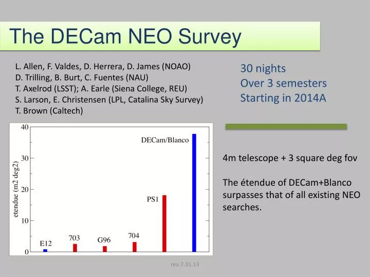 PPT - The DECam NEO Survey PowerPoint Presentation, free download - ID ...