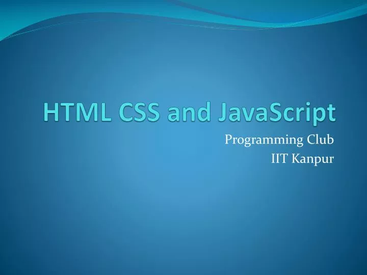 Ppt Html Css And Javascript Powerpoint Presentation Free Download Id2671848