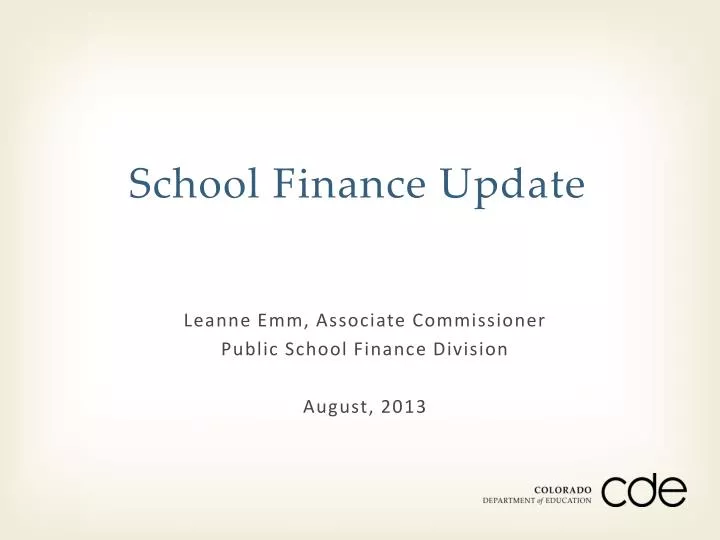 PPT - School Finance Update PowerPoint Presentation, free download - ID ...