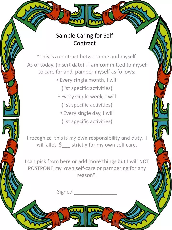 PPT - Sample Caring for Self Contract PowerPoint Presentation, free ...