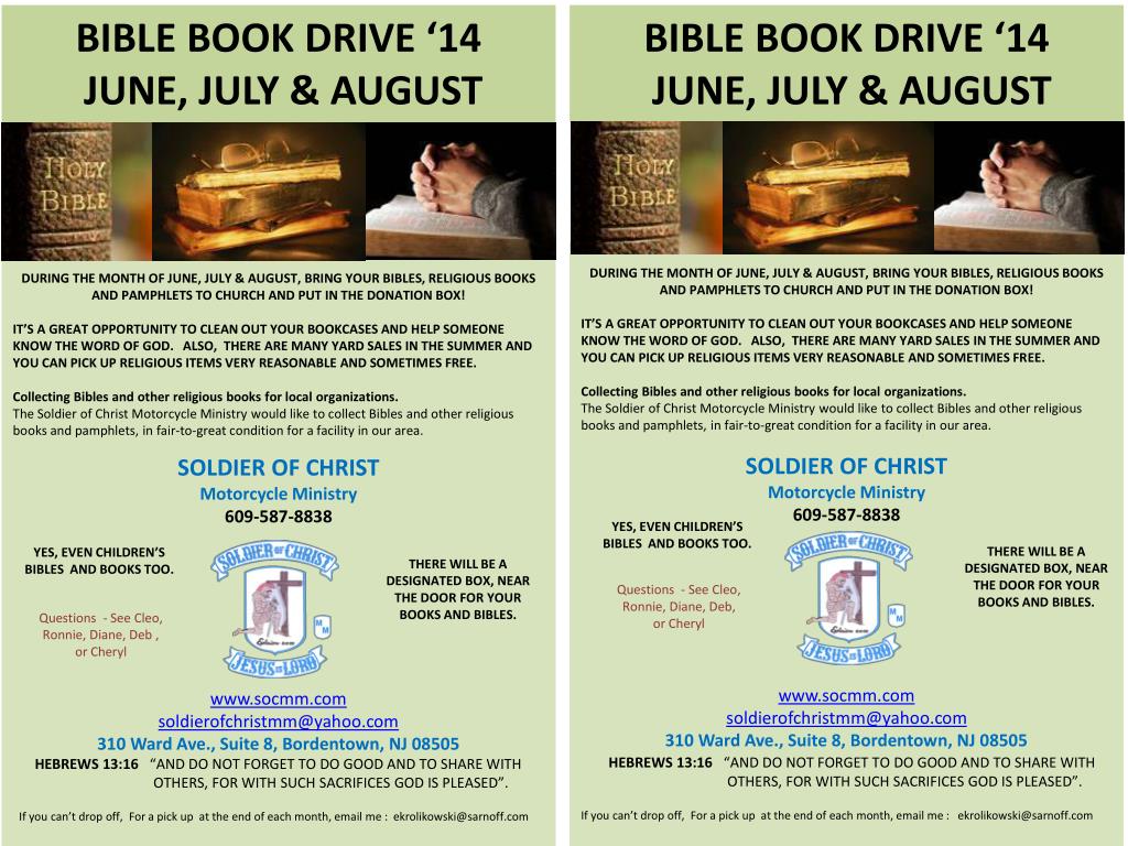 PPT - Bible Book Drive ‘14 JUNE, JULY & AUGUST PowerPoint Presentation ...