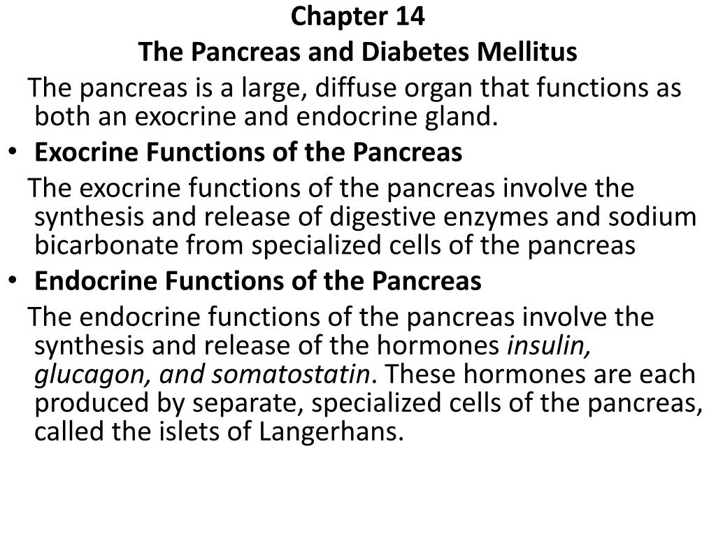 PPT - Chapter 14 The Pancreas and Diabetes Mellitus PowerPoint ...