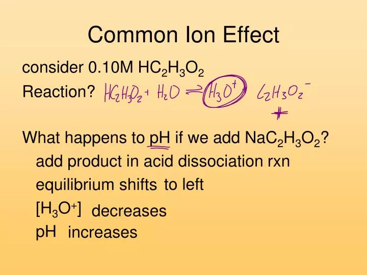 PPT - Common Ion Effect PowerPoint Presentation, free download - ID:2674153