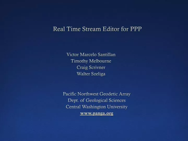 PPT - Real Time Stream Editor for PPP PowerPoint Presentation, free ...