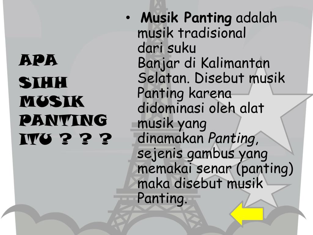 PPT - MEMBUDAYAKAN SENI BUDAYA DAERAH BANJAR MUSIK PANTING…. PowerPoint ...