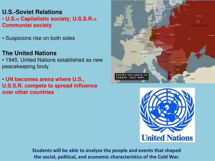 PPT - U.S.-Soviet Relations U.S .= Capitalistic society; U.S.S.R ...