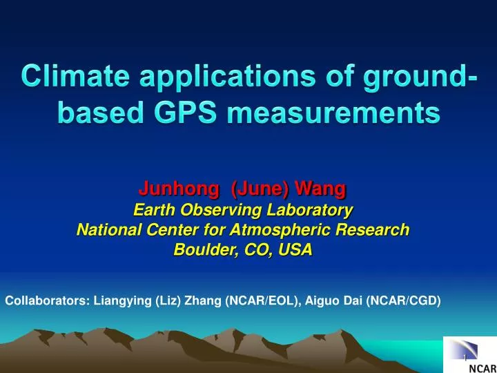PPT - Climate applications of ground-based GPS measurements PowerPoint ...