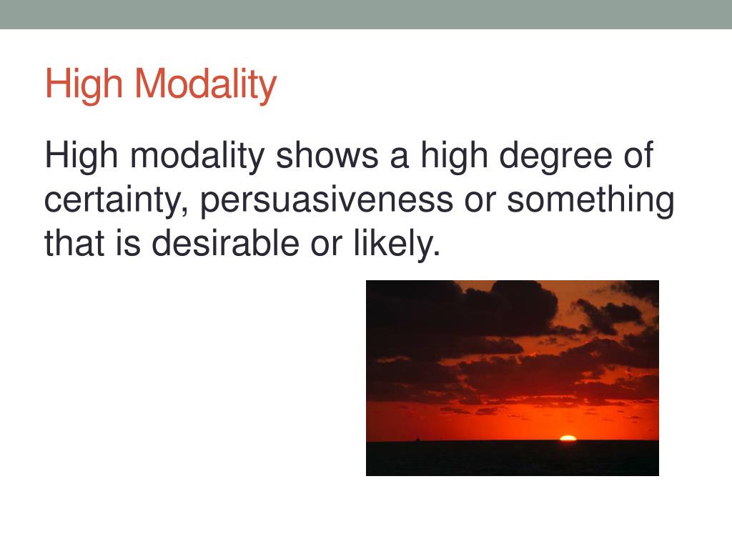 PPT - Modality PowerPoint Presentation, free download - ID:2675209 PPT - Modality PowerPoint Presentation, free download - ID:2675209