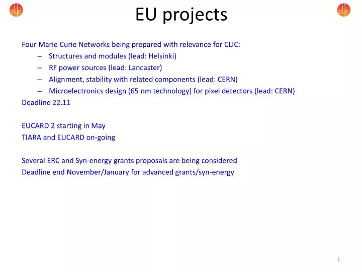 PPT - EU projects PowerPoint Presentation, free download - ID:2675305