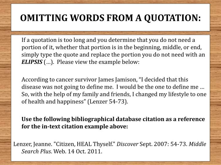 PPT - IN-TEXT CITATION MLA FORMAT (PARENTHETICAL CITATION) PowerPoint ...