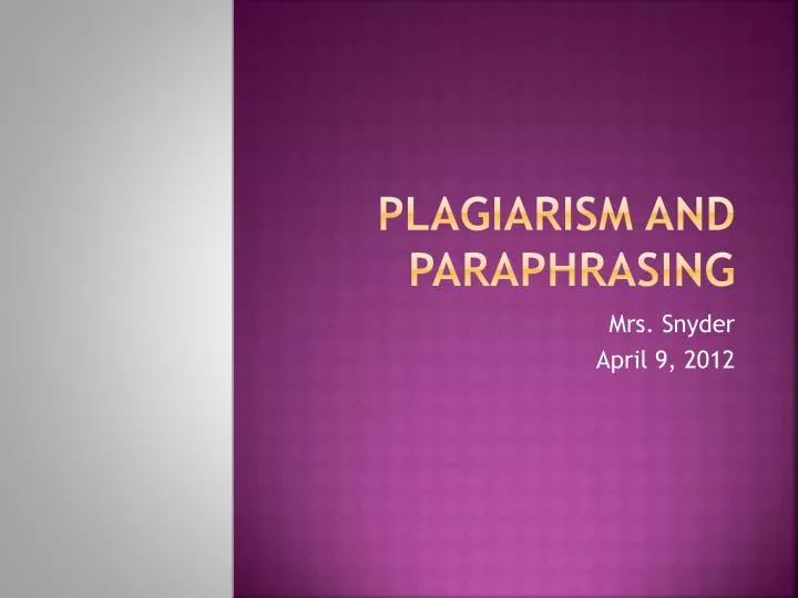 PPT - Plagiarism and Paraphrasing PowerPoint Presentation, free ... PPT - Plagiarism and Paraphrasing PowerPoint Presentation, free ...