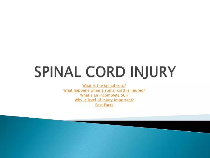 PPT - SPINAL CORD INJURY PowerPoint Presentation, free download - ID ...