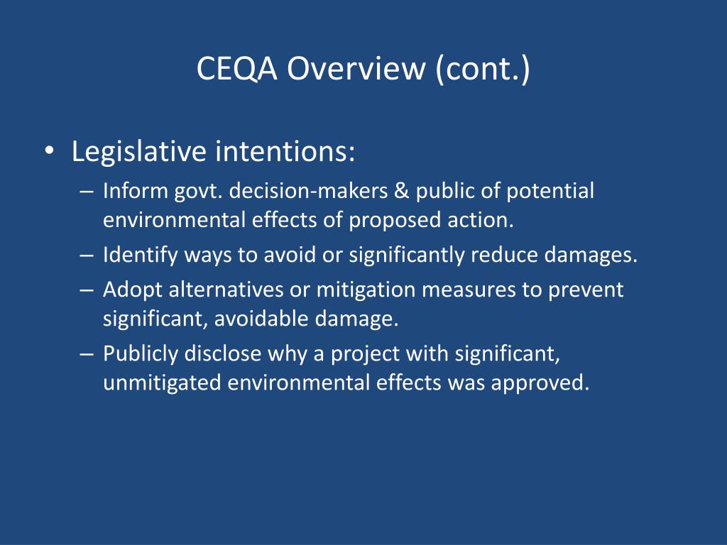 PPT - The California Environmental Quality Act (CEQA) PowerPoint ...