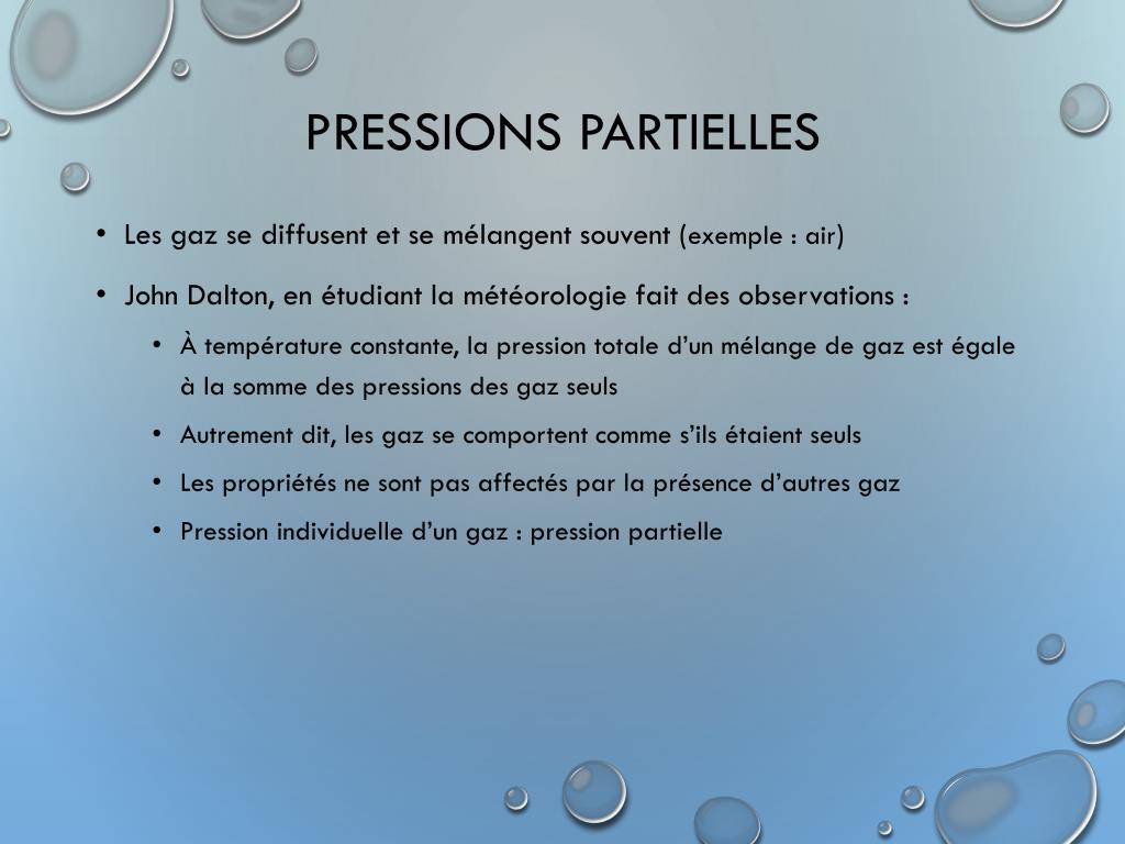 PPT - Loi des gaz parfaits et pressions partielles PowerPoint ...