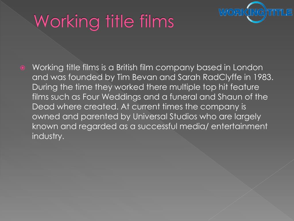 PPT - Warner Bros. vs Working Title Films: A Comparative Overview ...