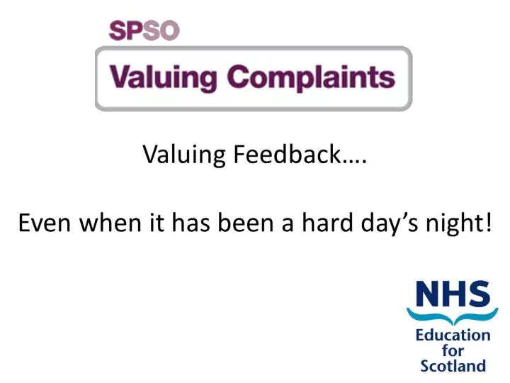 PPT - NHS NES / SPSO e-Learning PowerPoint Presentation, free download ...