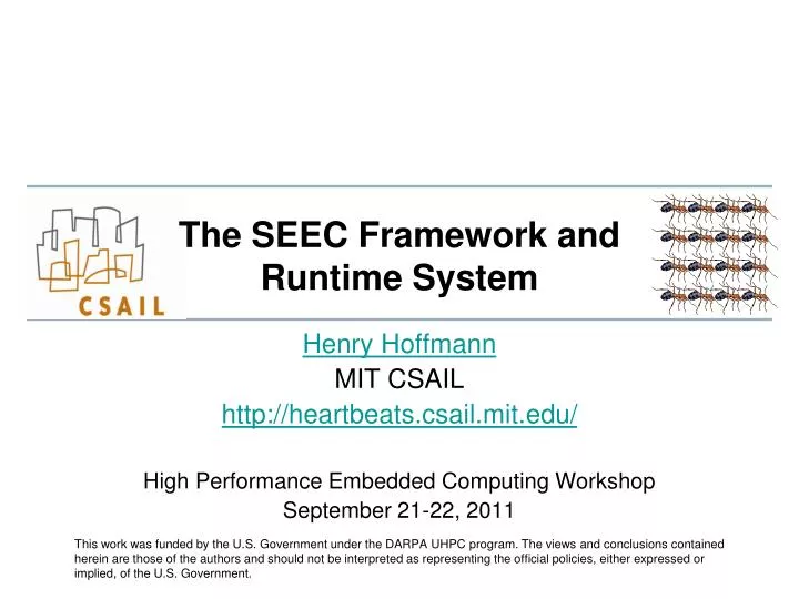 PPT - The SEEC Framework and Runtime System PowerPoint Presentation ...