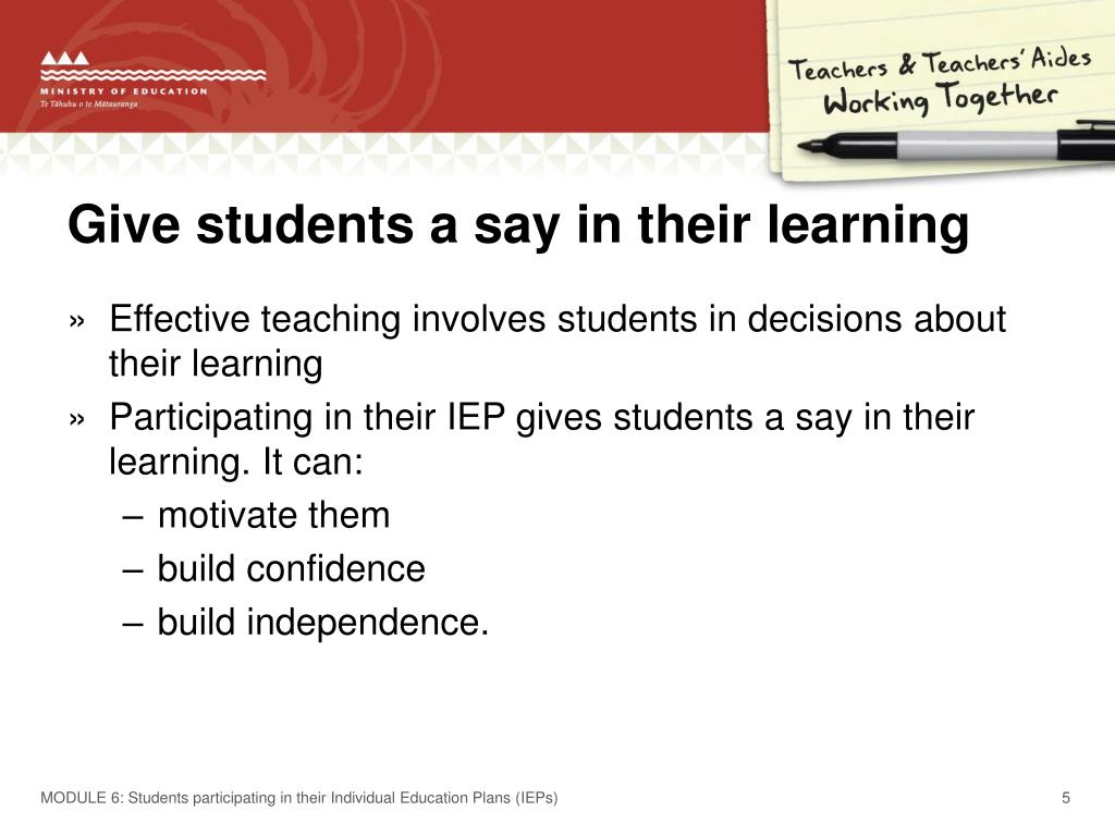 PPT - Students participating in their Individual Education Plans (IEP ...