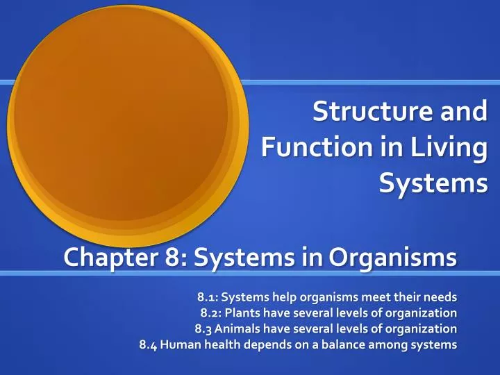 PPT - Structure and Function in Living Systems PowerPoint Presentation ...