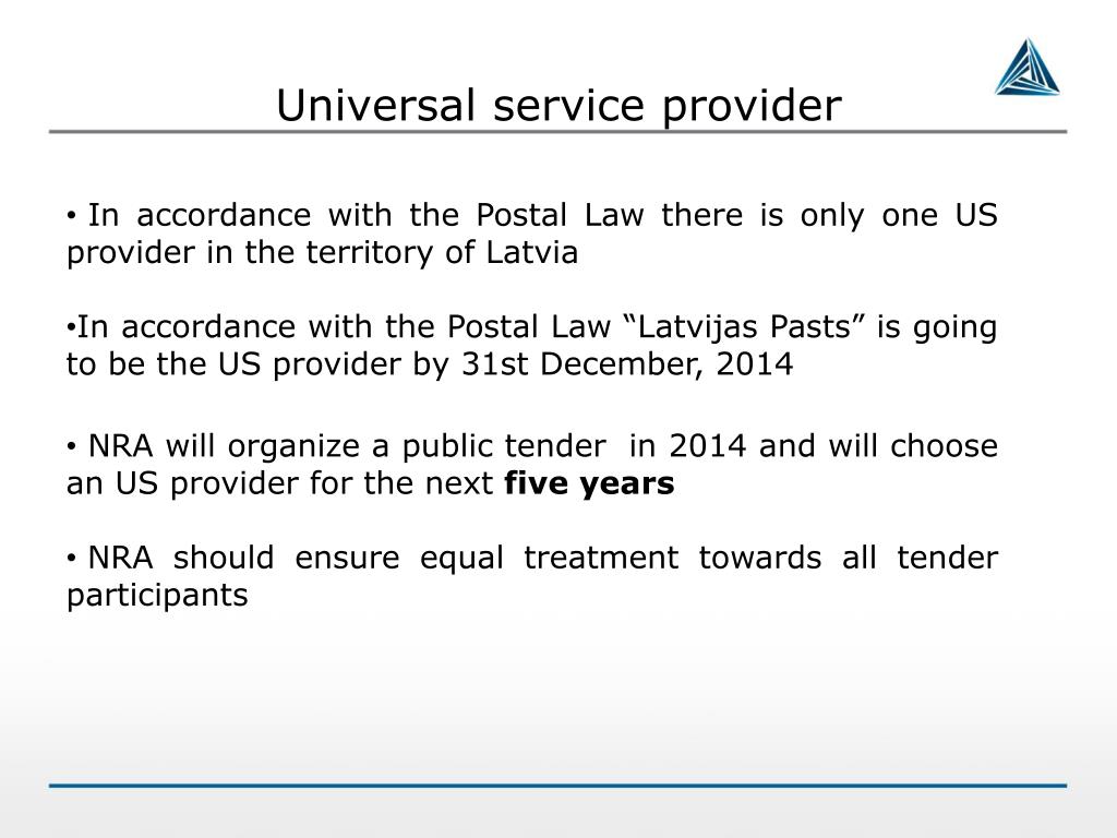 PPT - Universal postal service issues Vineta Porina Head of Universal ...