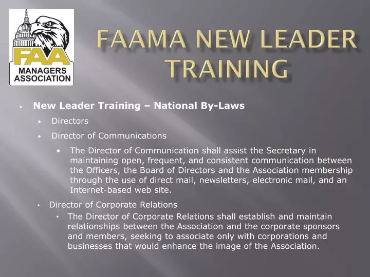 PPT - FAAMA New Leader Training PowerPoint Presentation, free download ...