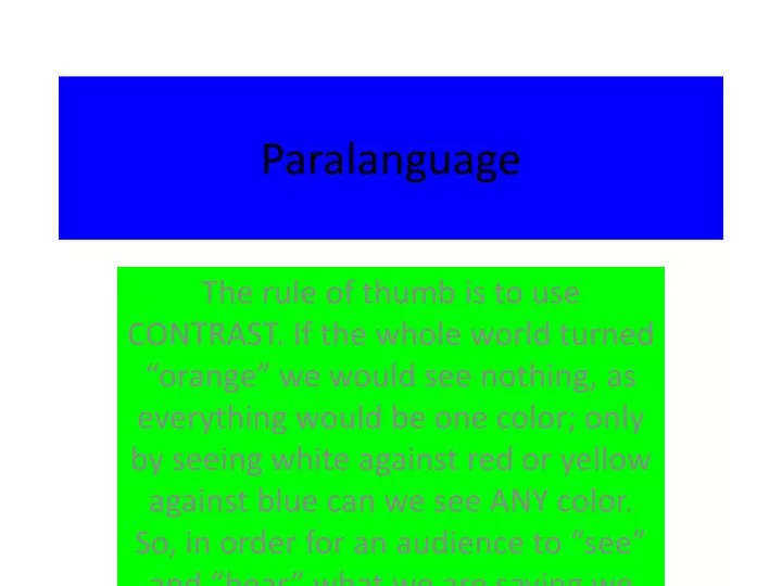 PPT - Paralanguage PowerPoint Presentation, free download - ID:2679530