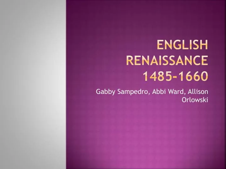 PPT - English Renaissance 1485-1660 PowerPoint Presentation, free ...