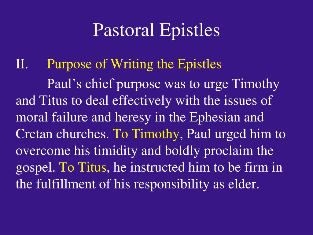 PPT - Lesson 17: The Pastoral Epistles PowerPoint Presentation, free ...