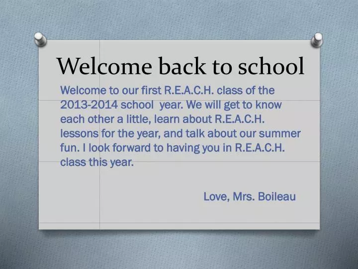 PPT - Welcome back to school PowerPoint Presentation, free download ...