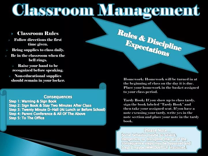 PPT - Classroom Rules Follow directions the first time given. Bring ...