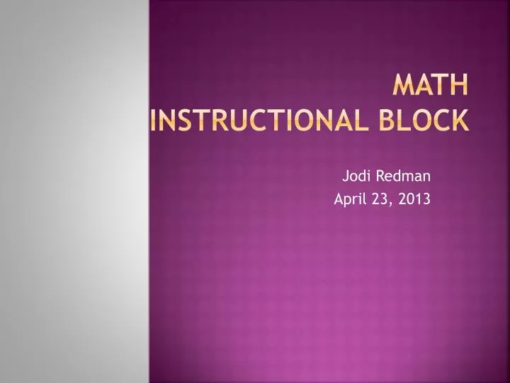 PPT - Math Instructional Block PowerPoint Presentation, free download ...