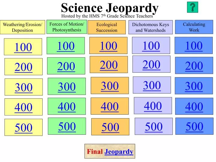 PPT - Science Jeopardy PowerPoint Presentation, free download - ID:2681536