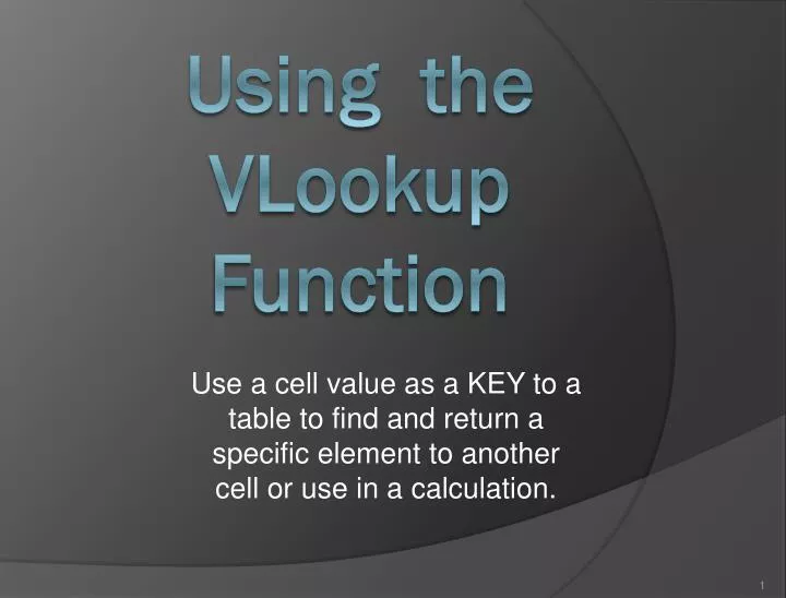 PPT - Using the VLookup Function PowerPoint Presentation, free download ...