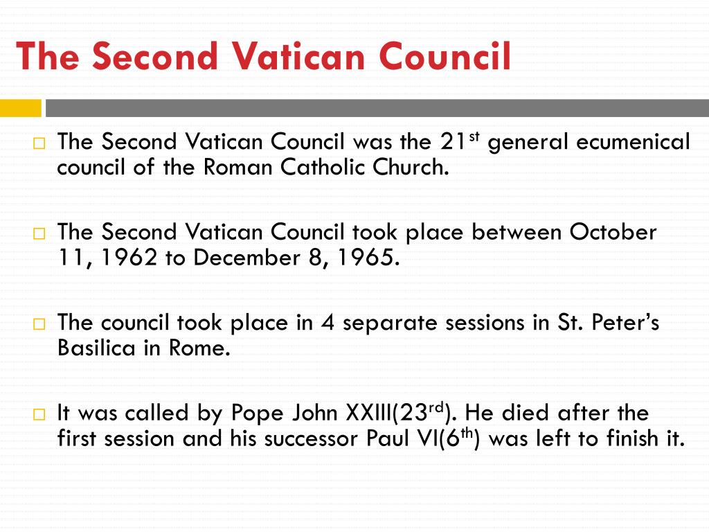 PPT - the Second Vatican COUNCIL AND Modern Christianity PowerPoint ...