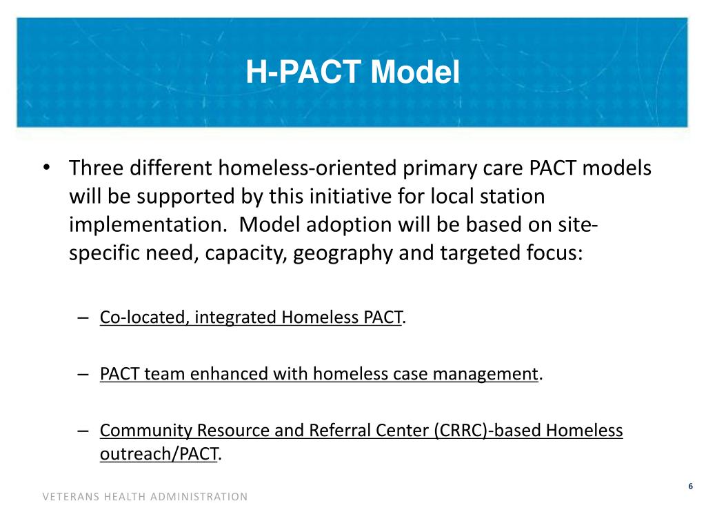 PPT - Homeless Veterans Patient Aligned Care Team (H-PACT) PowerPoint ...