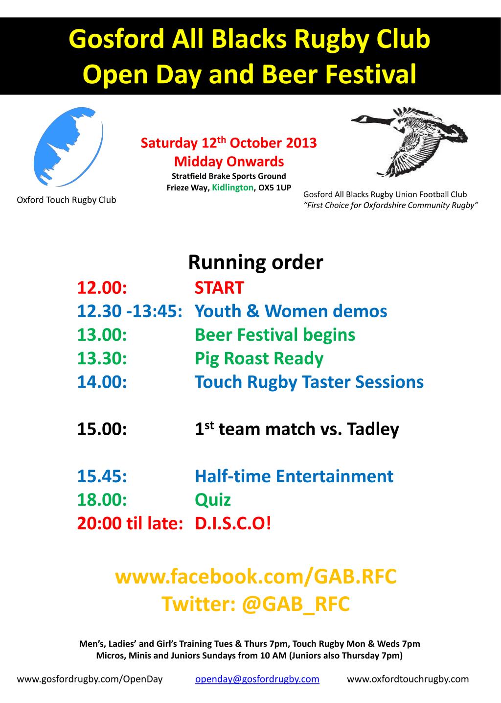 PPT - Gosford All Blacks Rugby Club Open Day and Beer Festival ...