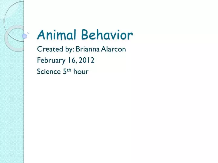 PPT - Animal Behavior PowerPoint Presentation, free download - ID:2682546
