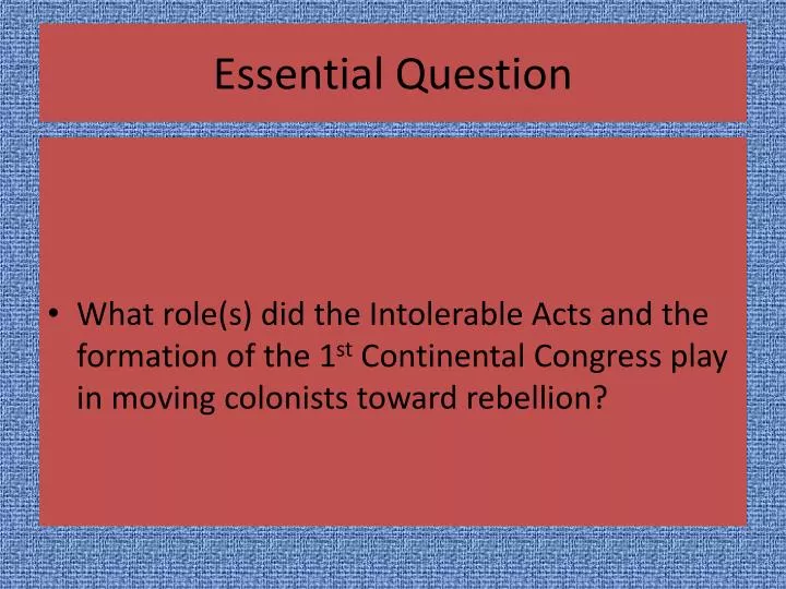 PPT - Essential Question PowerPoint Presentation, free download - ID ...