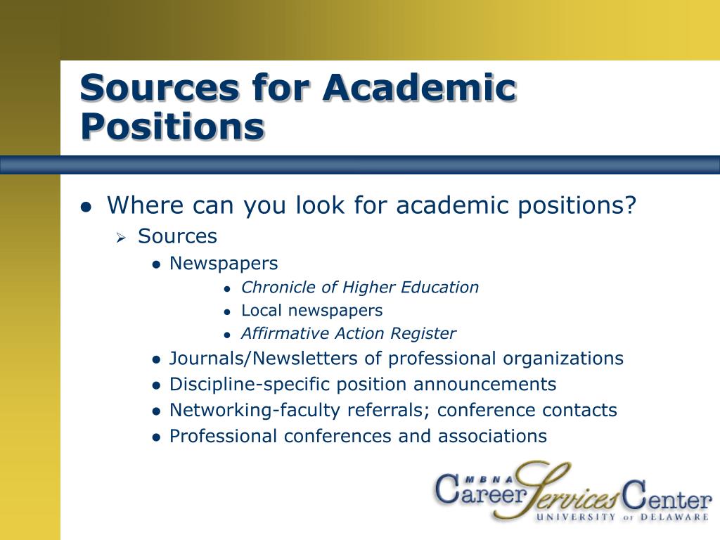 PPT - Documentation for the Academic Job Search: Curriculum Vitae (CV ...