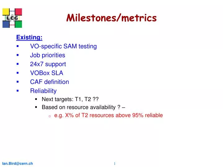 PPT - Milestones/metrics PowerPoint Presentation, free download - ID ...