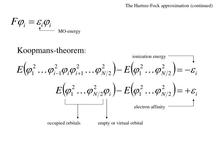 PPT - The Hartree-Fock approximation PowerPoint Presentation - ID:2683460