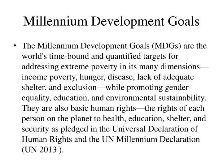 PPT - Millennium Development Goals PowerPoint Presentation, free ...