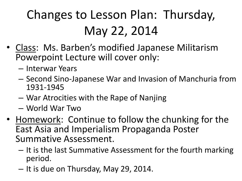 PPT - 2014 Japanese Militarism of the 20 th Century Lesson Plan ...